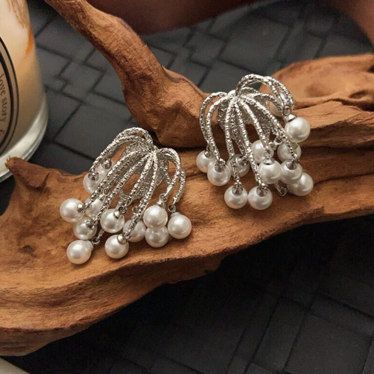 Fireworks Tassels 925 Sterling Silver Safety Pin Earrings - imysea