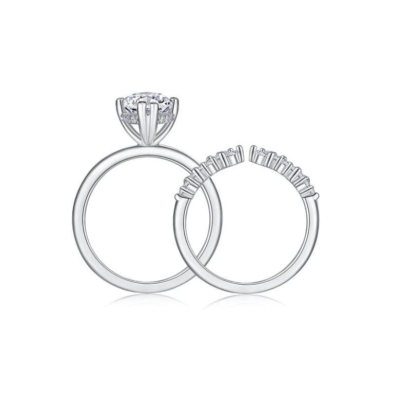 S925 Silver Stackable Moissanite Engagement Rings Marquise