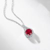 Teardrop S925 Sterling Silver Ruby Necklace