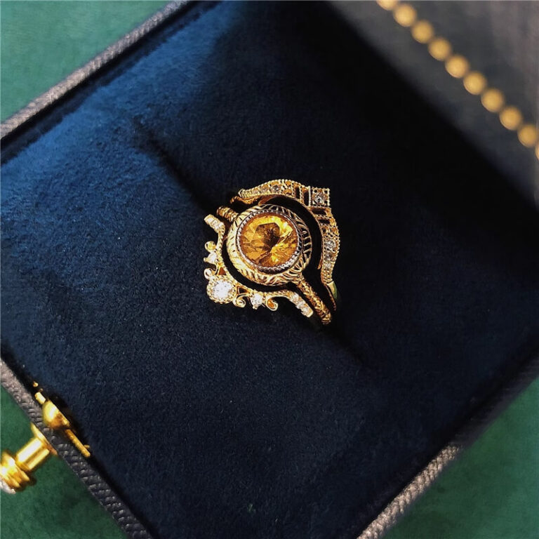 Victoria Vintage Crystal Rings S925 Gold Plated