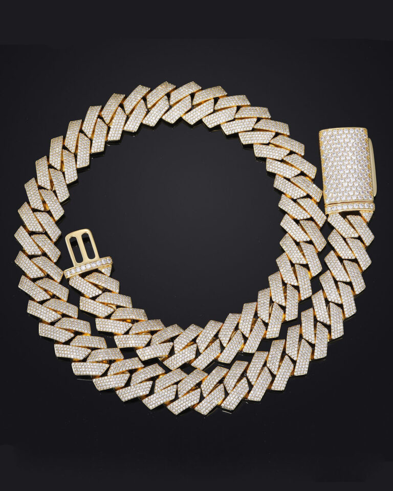Heavy Iced Out Cuban Link Chain 18K White Gold Plated Thick Choker